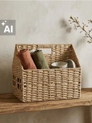 Sinsay - Pletený úložný koš ve tvaru domečku - béžová