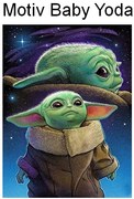 Diamantové malování - Filmové a pohádkové postavy (kulaté diamanty) Motiv: Baby Yoda, Rozměr: 30x40 cm