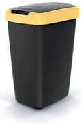 Odpadkový koš s barevným víkem, 12 l, žlutá / černá