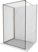 Mexen Kioto sprchová stěna Walk-in 100 x 70 cm, černý rám, kartáčovaná měď - 800-100-212-65-70-070