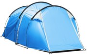 Outsunny tunelový stan pro 2-3 osoby 190T kempinkový stan s kolíky, sklolaminát a polyester, světle modrý, 426x206x154cm| Aosom