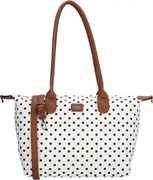 Charm London Bílá puntíkovaná objemná shopper kabelka „Femine”