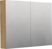 INTEDOOR Zrcadlová skříň BEE, 2 dveře, el. zásuvka, IP44, š. 100cm, dub Hickory