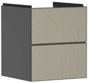 Hansgrohe Xevolos E - Umyvadlová skříňka 58x48x48 cm, 2 zásuvky, matná šedá/bronz 54174390