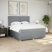 Box spring postel s matrací světle šedá 180 x 200 cm textil 3294449