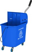 HOMCOM Úklidový vozík mycí kbelík pro domácnost 20 l s odstředivkou a odlučovačem čisté špinavé vody modrý 60L x 27W x 70,5H cm