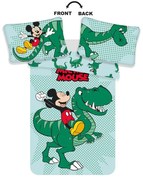 Jerry Fabrics Bavlněné povlečení 100x135 Mickey Mouse dinosaurus zelený do postýlky 4775 povlak na polštář 40x60