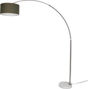 Ocelová stojací lampa s tmavě zeleným stínidlem 50 cm - XXL