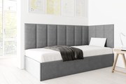 Eka Čalouněná postel Lucy s čalouněnými panely ZDARMA - 90x200 cm Barva látky Trinity: Šedá (Trinity 2314)