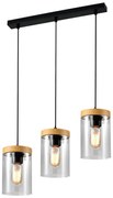 Závěsné svítidlo se skleněným stínidlem v černo-přírodní barvě ø 12 cm Wels – Candellux Lighting