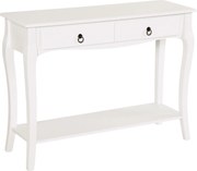 HOMCOM Konferenční Stolek s Úložným Prostorem do Obývacího Pokoj a Předsíně s Šuplíky a Policí Elegantní Design 100x33x75cm Bílý Lesklý Dřevěný | Aoso