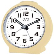 JVD Žlutý tichý netikající ručkový budík s osvětlením JVD SRP8514.2
