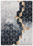 Dywany Łuszczów, Kusový koberec ANDRE Geometric 1171, 80x150, černobílá, chodba / předsíň