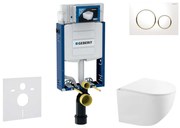 Geberit Kombifix - Set předstěnové instalace, kompaktního klozetu Gaia a sedátka softclose, tlačítko Sigma20, bílá/pozlacená SANI15CA3128