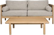 Šedobéžový čalouněný zahradní lounge set pro 3 osoby Oasis – Dutchbone