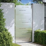 Zahradní brána 85 x 174 cm Nerezová ocel Stříbrná Zamykatelné 3402585