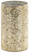 SKLENĚNÁ VÁZA MELIA 12X21 CM ZLATÁ