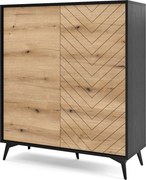 PSK Komoda DARA, Dub Evoke/Černá 104 cm