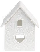 Bílý porcelánový svícen chaloupka House Fairy - 7*6*9 cm