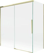 Mexen Rox, 2-křídlová posuvná vanová zástěna 150 + 70 x 150 cm, 8mm čiré sklo, zlatý lesklý profil, 8C9-150-070-50-00