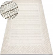 Koberec Plochý Tkaný Jersey Rámeček krém sisal outdoor smyčka 160x220 cm