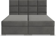 Manželská postel CALVI Velvet 140×200 cm šedá