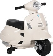 HOMCOM Dětská elektrická motorka Vespa s LED světlem, zvukem, elektrická motorka pro děti 18-36 měsíců Bílá | Aosom