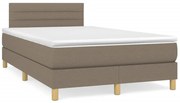 Box spring postel s matrací a LED taupe 120x190 cm textil