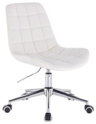 LuxuryForm DESIGN Židle PARIS na stříbrné podstavě s kolečky - bílá