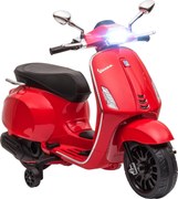 AIYAPLAY Elektrická Motorka pro Děti +3 Let Licencovaný Vespa Akumulátorová Motorka pro Děti 6V s USB MP3 LED Světlem FM Rádiem Rychlost 3 km/h Nosnos