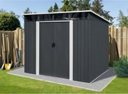 Riwall PRO RMSP 9x8 Anthracite LUX - zahradní domek kovový 2,4 x 2,8 m s pultovou střechou antracit