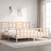 Rám postele s čelem Super King Size masivní dřevo 3193091