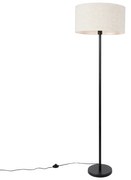Stojací lampa černá s světle šedým stínítkem 50 cm - Simplo