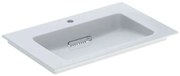 Geberit ONE - Umyvadlo nábytkové 75x48x13 cm, skrytý přepad, s otvorem pro baterii, vodorovný odtok, KeraTect, bílá 505.004.00.1