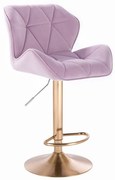 LuxuryForm DESIGN Barová židle MILANO VELUR na zlaté kulaté podstavě - levandule