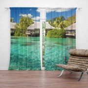 Sablio Závěs Chatky na moři: 2ks 140x250cm