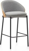 Šedá/v přírodní barvě barová židle (výška sedáku 65 cm) Eamy – Kave Home