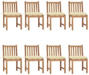 Zahradní židle s poduškami 8 ks masivní teak 3073159