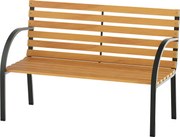Zahradní lavička Outsunny 2místná lavička z oceli a borovicového dřeva, přírodní vzhled, Š122 x D60 x V83 cm, ideální na zahradu a terasu | Aosom.de