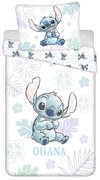 Bílé bavlněné dětské povlečení na jednolůžko 140x200 cm Lilo and Stitch "Ohana White" – Jerry Fabrics