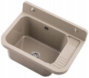 Sink Quality Universe, univerzální plastová výlevka 50x34x31 cm + sifon, 1-komorová, béžová, SKQ-KGK50-B