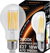 BERGE LED žárovka s vkláknem E27 - 18W - teplá bílá