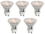 Sada 5 čirých LED žárovek GU10 50mm 4,5W 360 lm 2700K