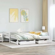 Válenda S Přistýlkou A Zásuvkami Bez Matrace Bílá 80X200 Cm