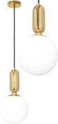 Toolight Toolight, Kovová stropní lampa skleněná APP474-1CP, zlatá, OSW-00606