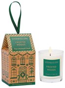 Vonná svíčka Frosted Woods v dárkovém papírovém domečku, 75g - Stoneglow Candles