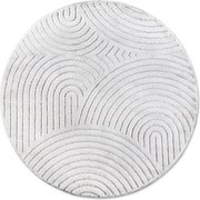 ELLE Decoration, Kusový koberec New York 106203 White kruh, 160x160 (průměr) kruh, bílá, chodba / předsíň