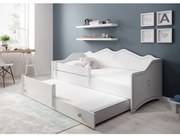 ADRK Rozkládací postel EMKA II Gray, CH-Emk-EMMA2-SZ-1680-Gray-E078, 160x80 cm s matrací, bílá/šedá