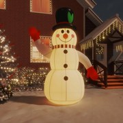 vidaXL Vánoční nafukovací Santa a sobi s LED diodami 130 cm