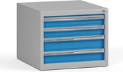 Závěsný dílenský box na nářadí G345 k pracovním stolům do dílny, 4 zásuvky, 565 x 580 x 450 mm, modrá